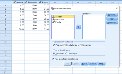 So erstellen Sie eine Korrelationsmatrix in SPSS • Statologie