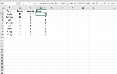 So ordnen Sie Elemente nach mehreren Kriterien in Excel • Statologie